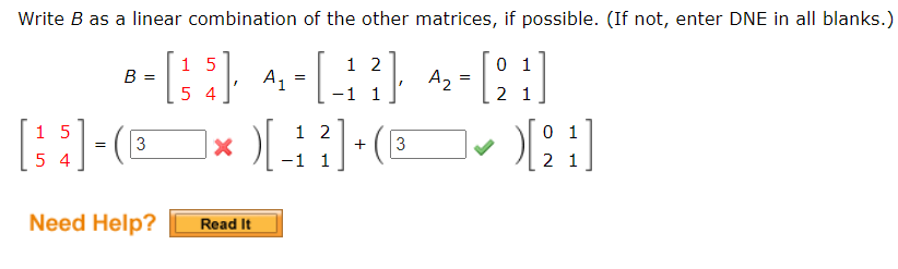 Solved Write B as a linear combination of the other | Chegg.com