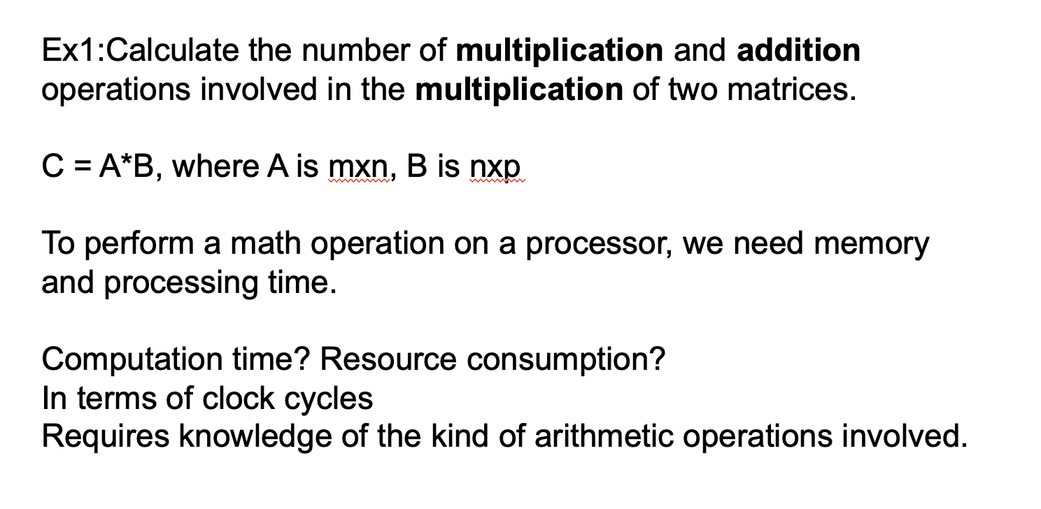 Solved Ex1:Calculate the number of multiplication and | Chegg.com