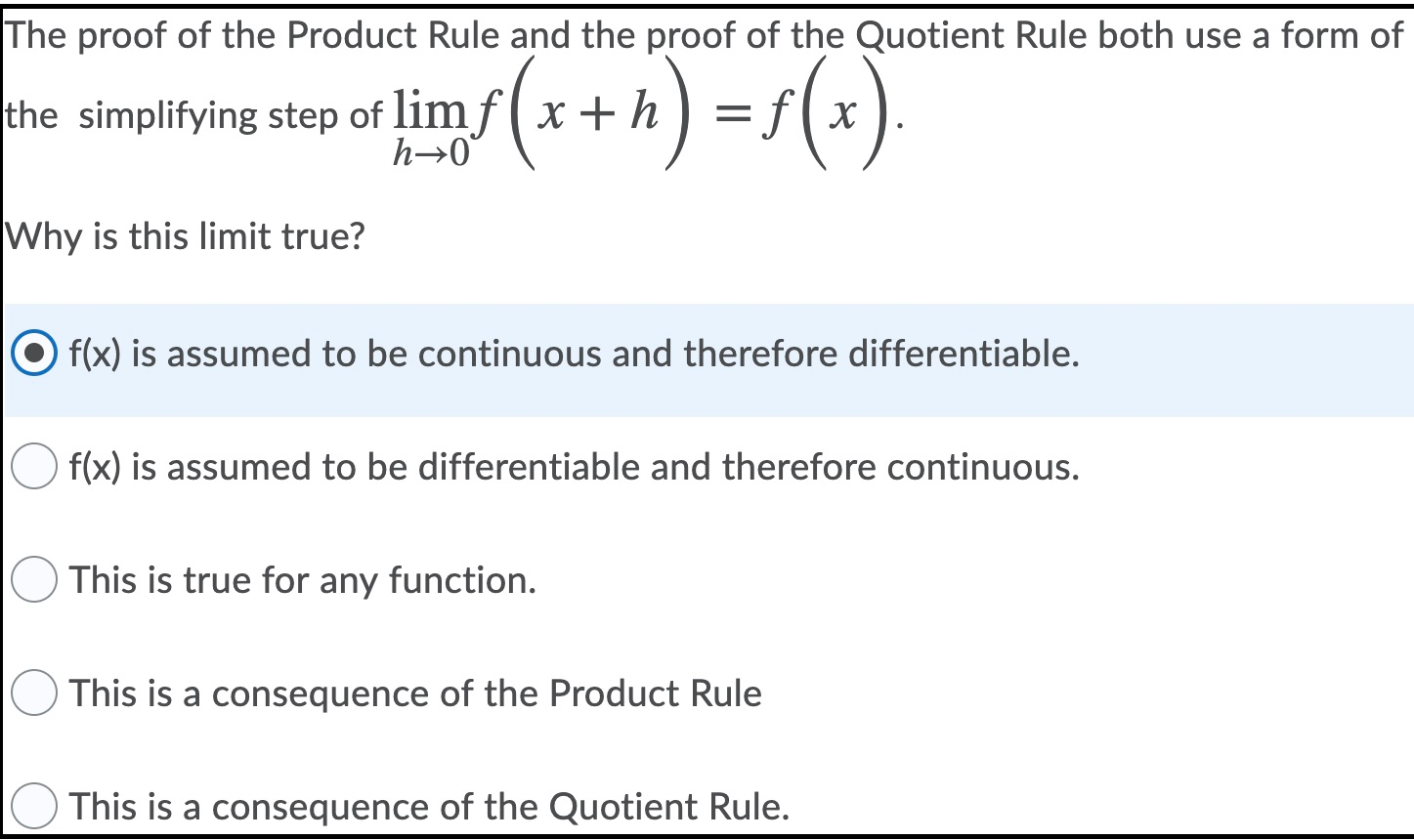 Solved The proof of the Product Rule and the proof of the | Chegg.com