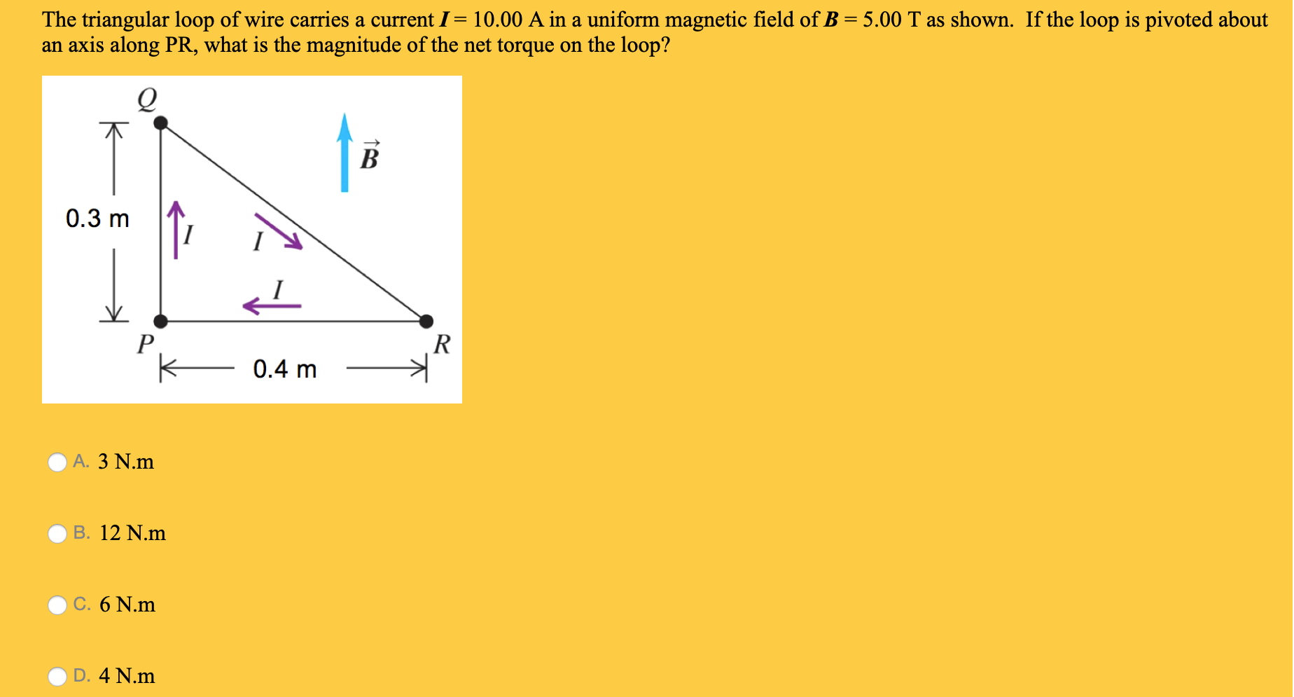 Solved The triangular loop of wire carries a current I = | Chegg.com