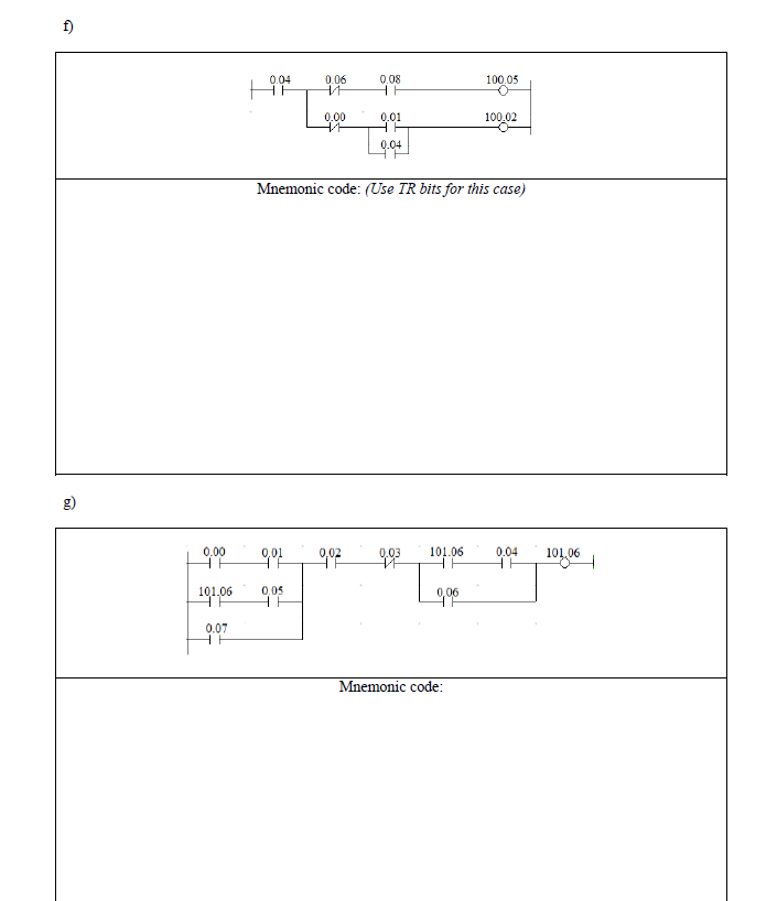 1) Write the mnemonic codes of the given ladder | Chegg.com