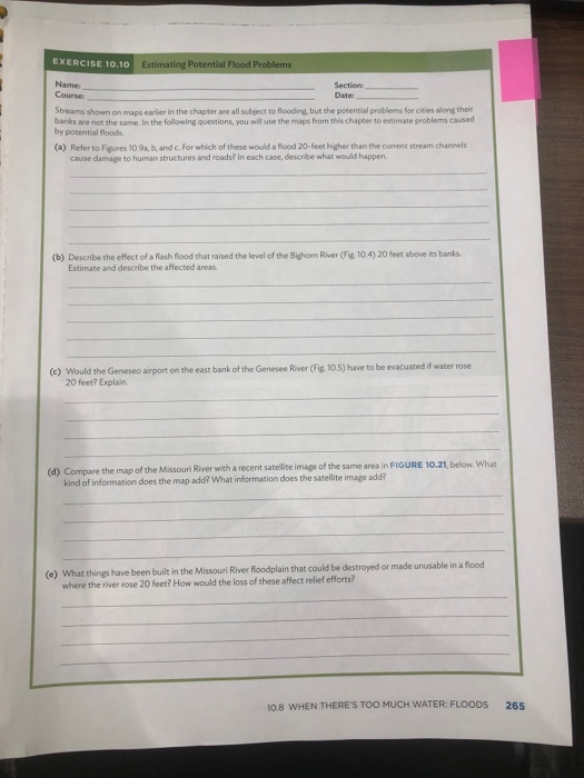 EXERCISE 10.6 Recognizing Drainage Patterns Section: | Chegg.com