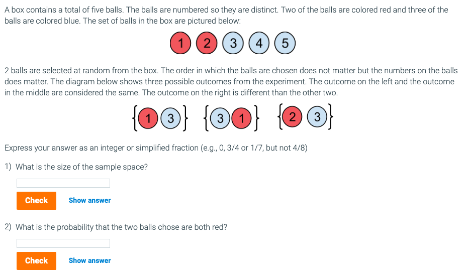 Solved A box contains a total of five balls. The balls are | Chegg.com