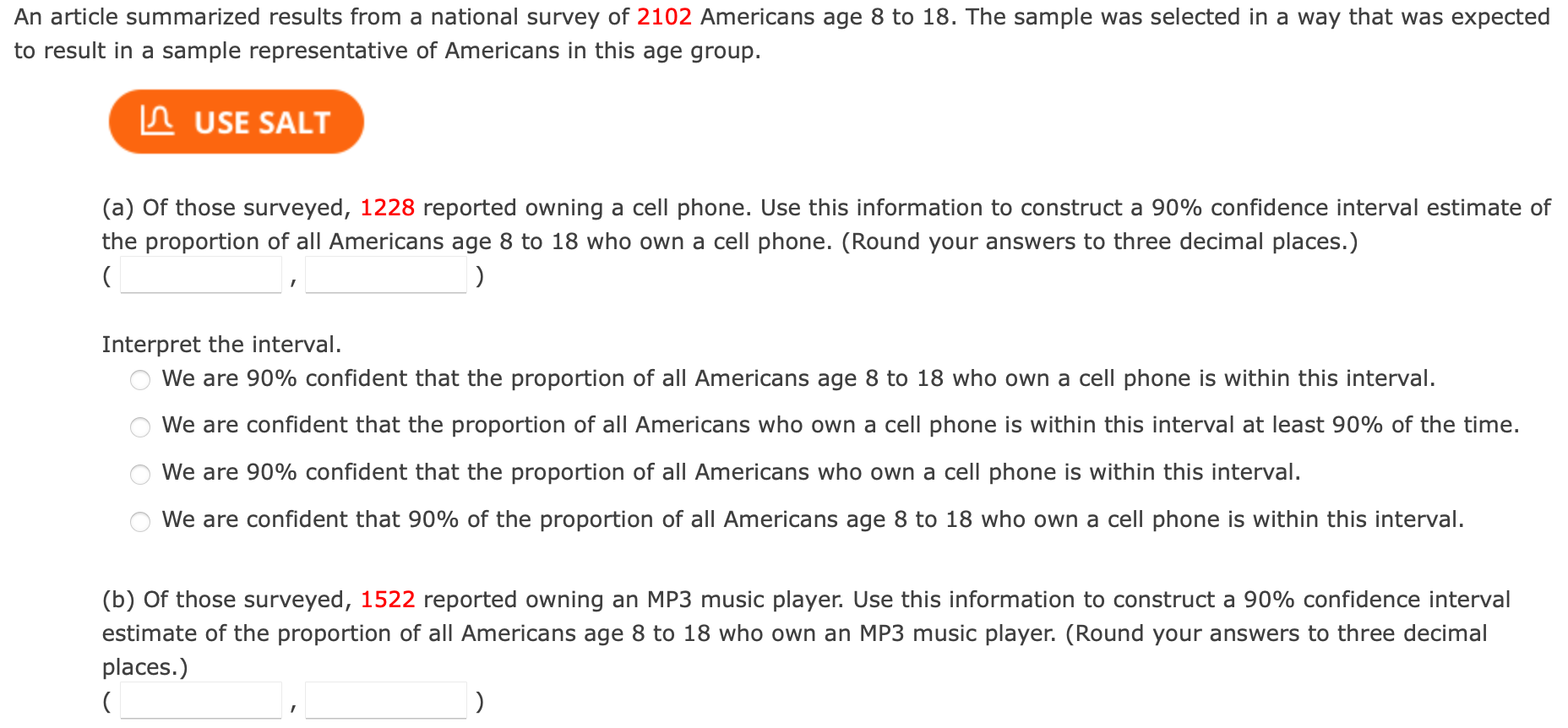 Solved article summarized results from a national survey of | Chegg.com