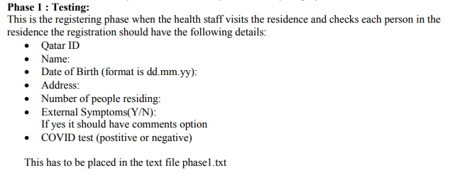 Solved Phase 1 : Testing: This is the registering phase when | Chegg.com