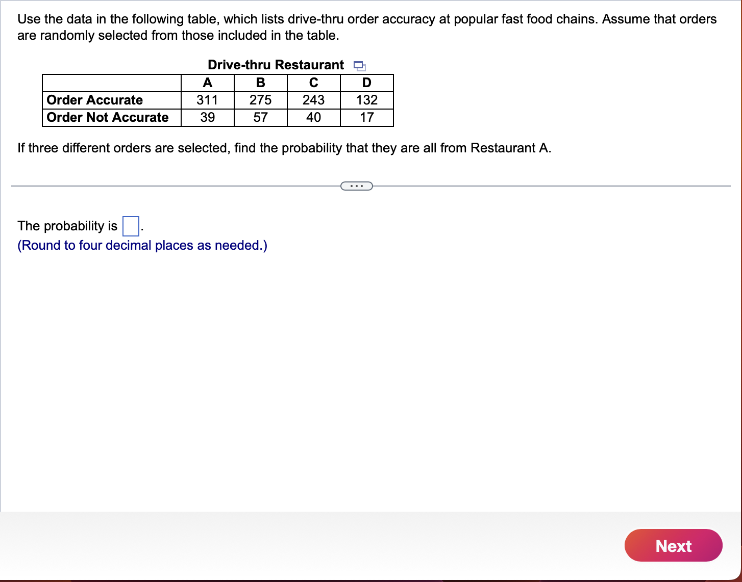 Solved Use the data in the following table, which lists | Chegg.com