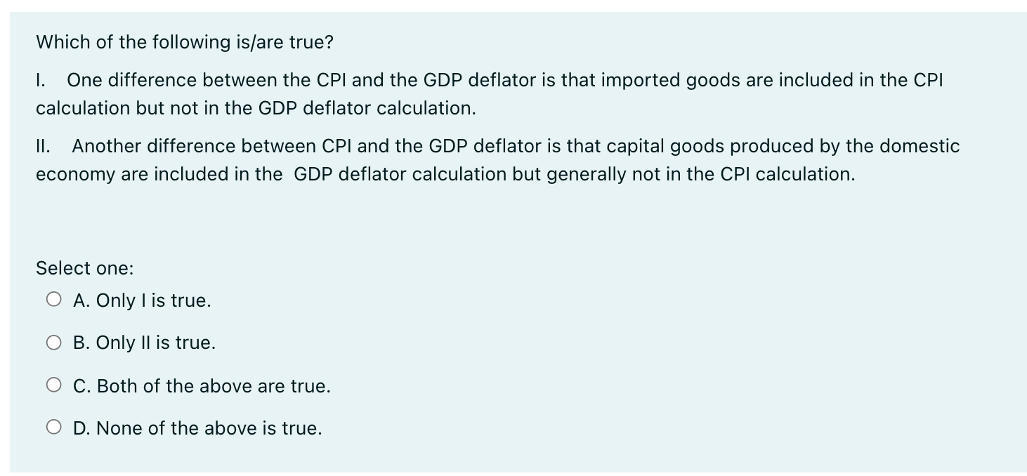 Solved Which of the following is/are true? 1. One difference | Chegg.com