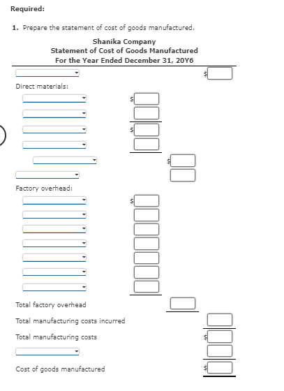 Solved The following information is available for Shanika | Chegg.com