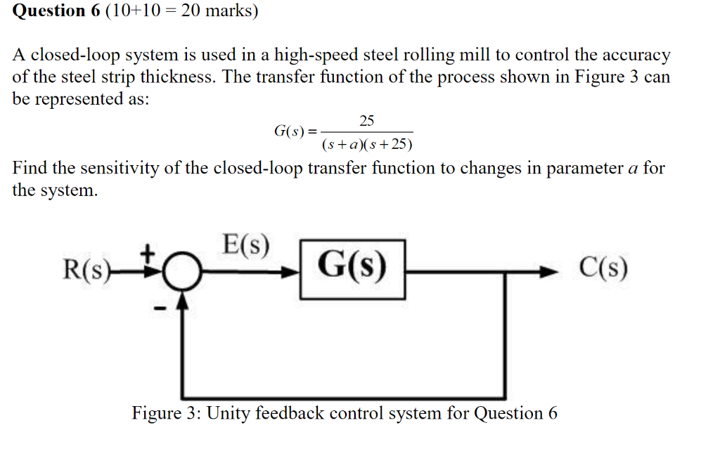 Solved Question 6 (10+10-20 marks) A closed-loop system is | Chegg.com