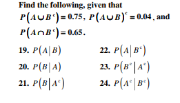 Solved Find the following, given that | Chegg.com