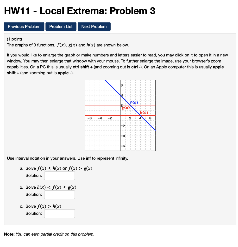 Solved HW11 - Local Extrema: Problem 3 Previous Problem | Chegg.com