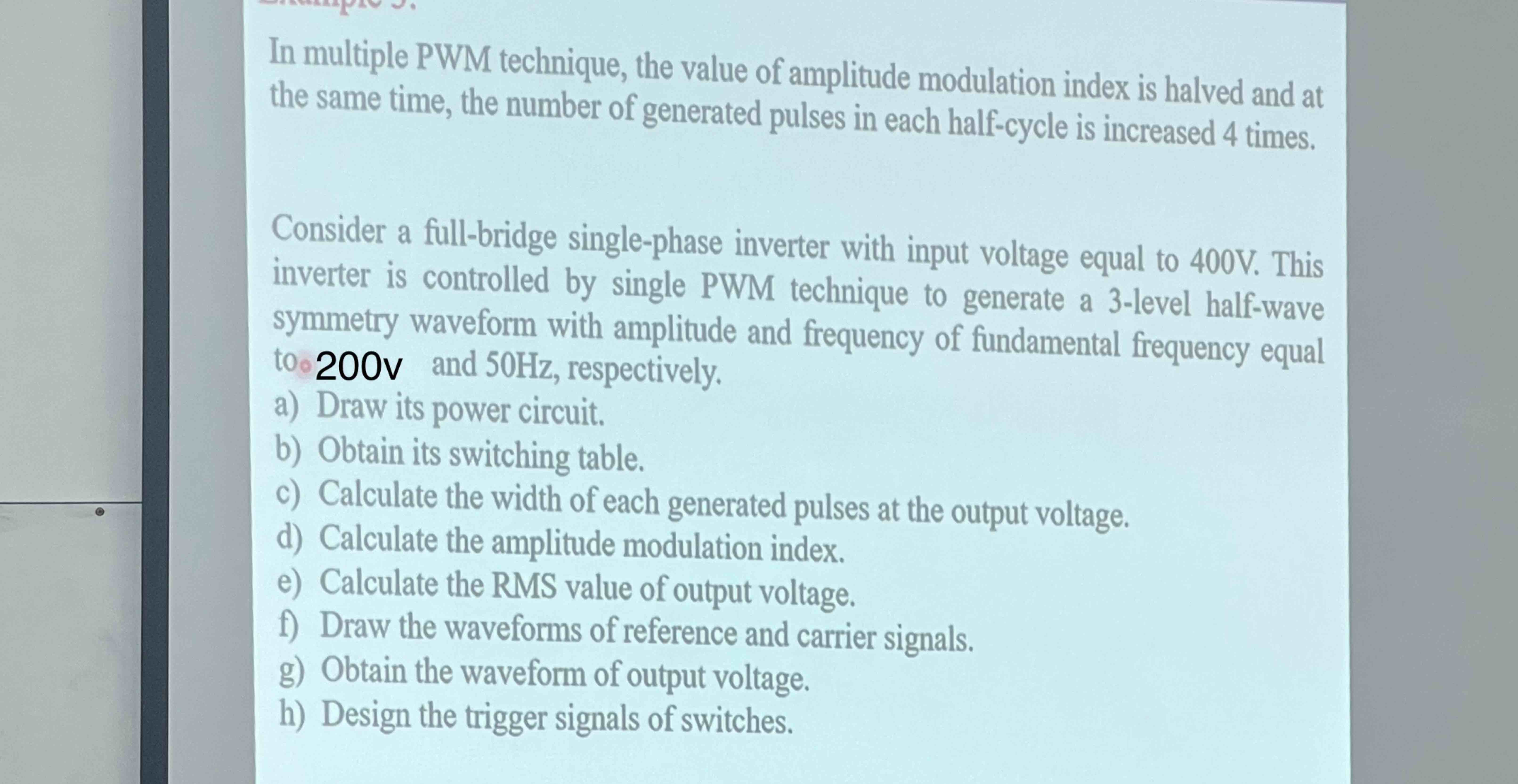 Solved In multiple PWM technique, the value of amplitude | Chegg.com