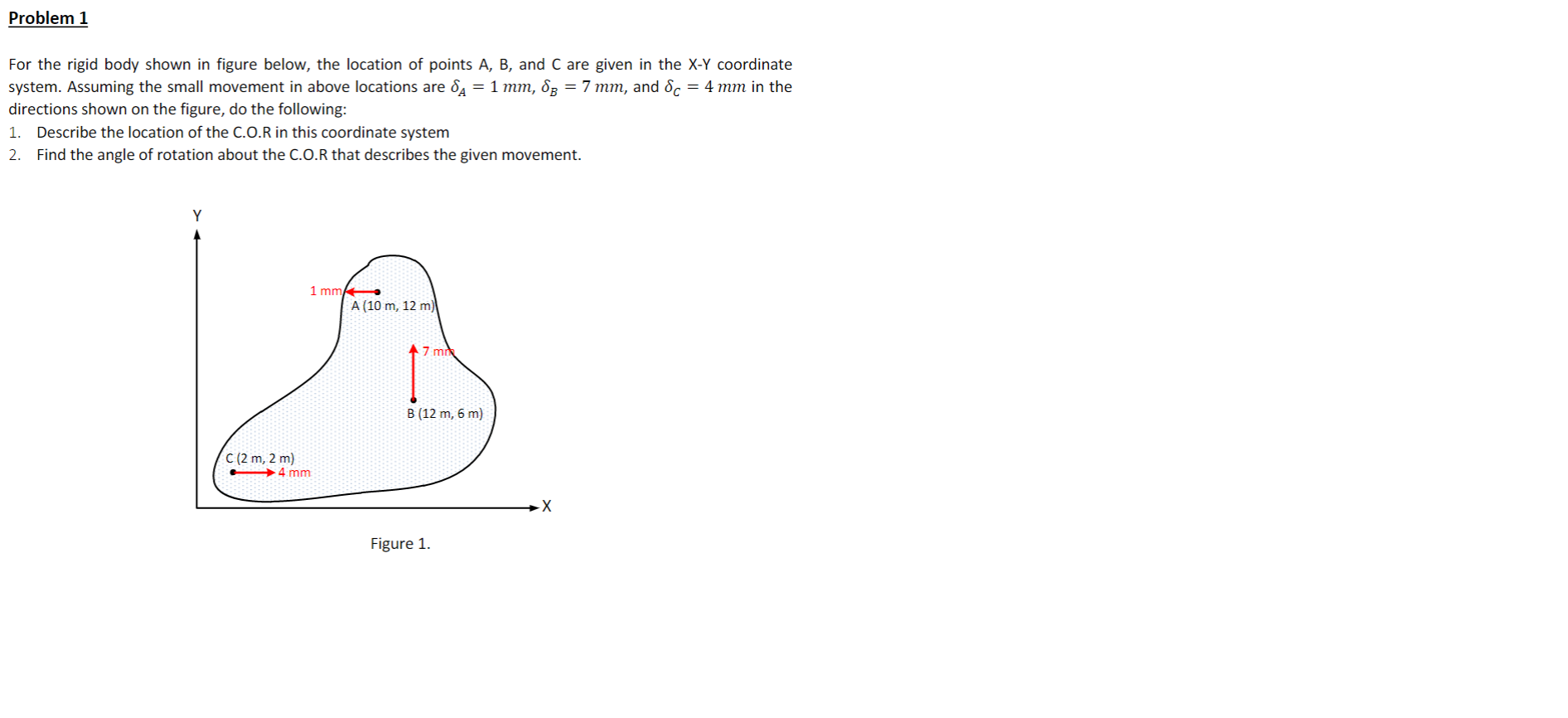 Solved For the rigid body shown in figure below, the | Chegg.com
