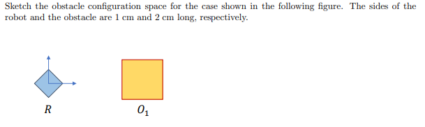 Solved Sketch the obstacle configuration space for the case | Chegg.com