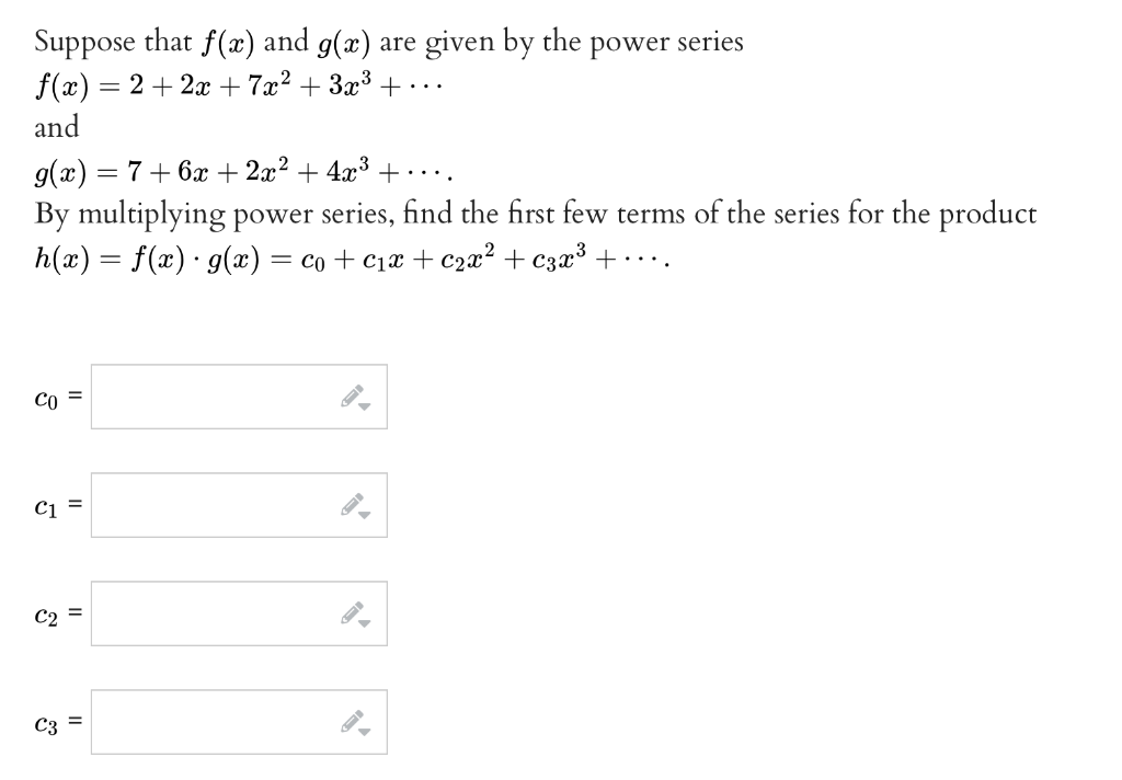 Solved Suppose that f(x) and g(x) are given by the power | Chegg.com