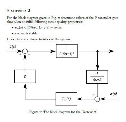 Exercise 2 For the block diagram given in Fig. 2 | Chegg.com