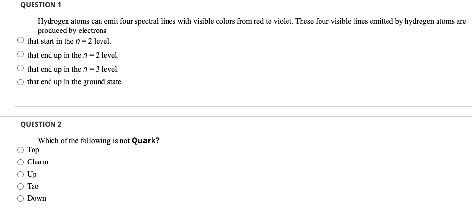 Solved QUESTION 1 Hydrogen atoms can emit four spectral | Chegg.com