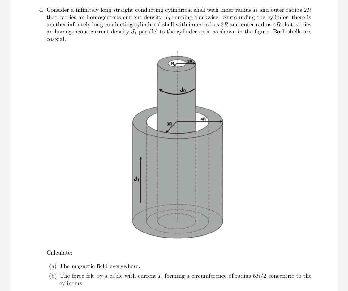 Solved 4. Consider a infinitely long straight conducting | Chegg.com