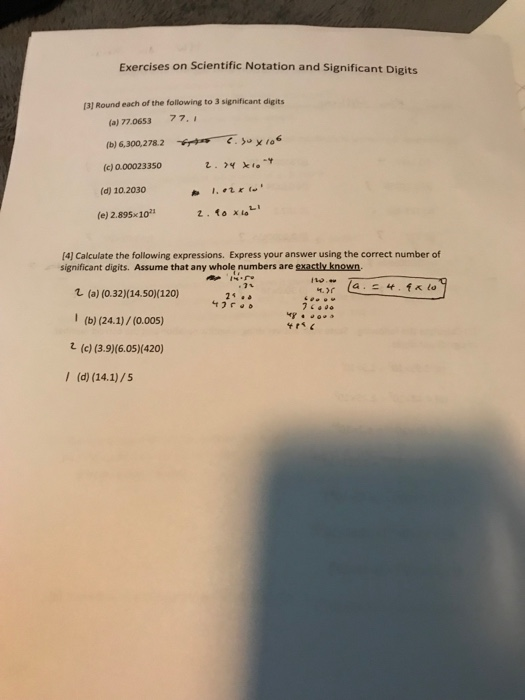 Solved Exercises on Scientific Notation and Significant | Chegg.com