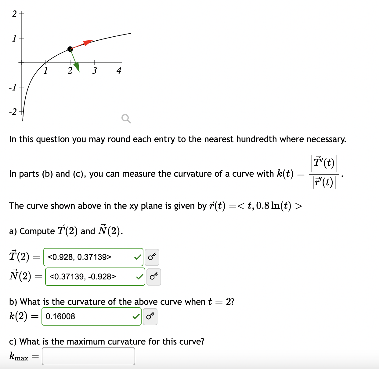 Solved In parts (b) and (c), you can measure the curvature | Chegg.com