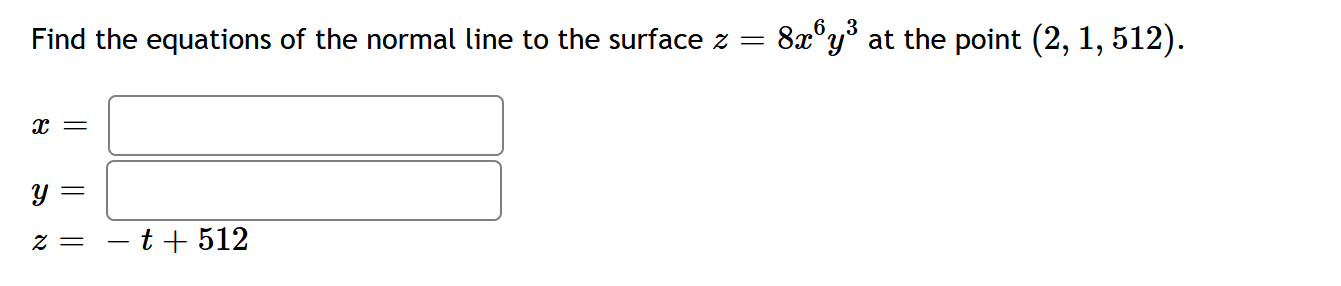 Solved Find the equations of the normal line to the surface | Chegg.com