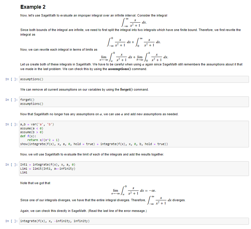 Solved Example 1 First, we will evaluate an improper | Chegg.com