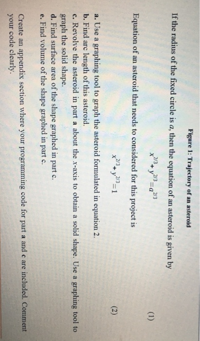 Solved An asteroid is particular mathematical curve: a | Chegg.com