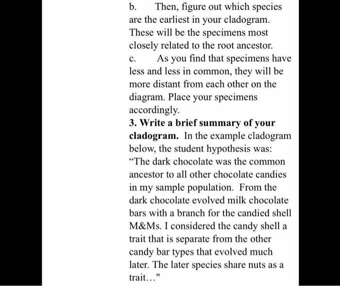 Evolution of Chocolate Candies Create Cladogram. When | Chegg.com