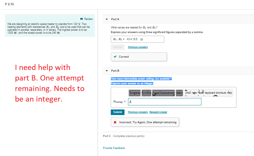 Solved How many intermediate power settings are available? | Chegg.com