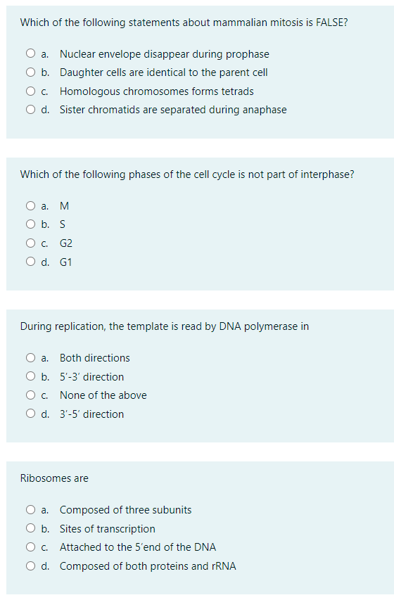 Solved Which of the following statements about mammalian | Chegg.com