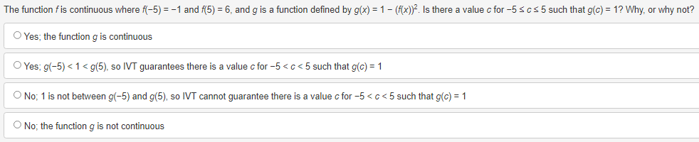 Solved The function fis continuous where f(-5) = -1 and f(5) | Chegg.com