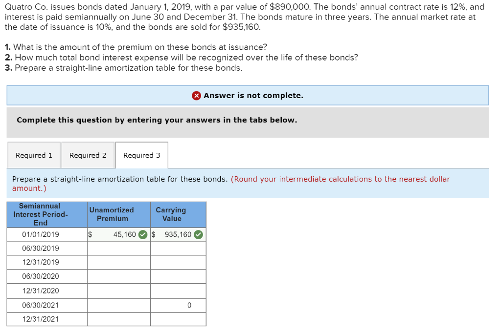 Solved Quatro Co. issues bonds dated January 1, 2019, with a | Chegg.com