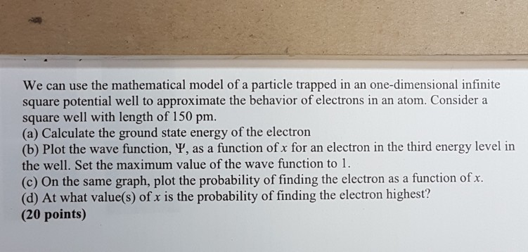 Solved We can use the mathematical model of a particle | Chegg.com