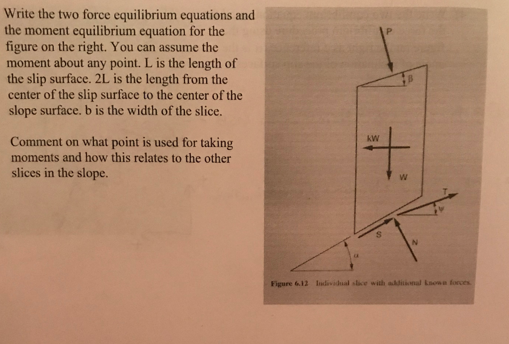 Write the two force equilibrium equations and the | Chegg.com