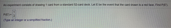 Solved An experiment consists of drawing 1 card from a | Chegg.com