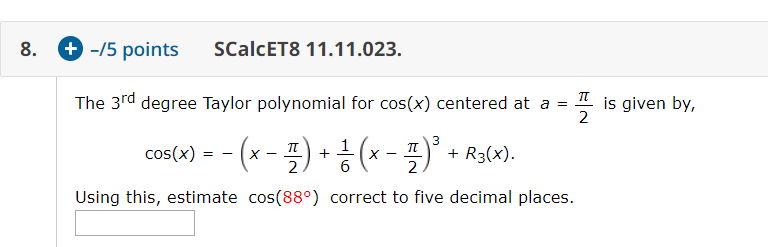 Solved SCalcET8 11.11.015 5/15 points Previous Answers My | Chegg.com