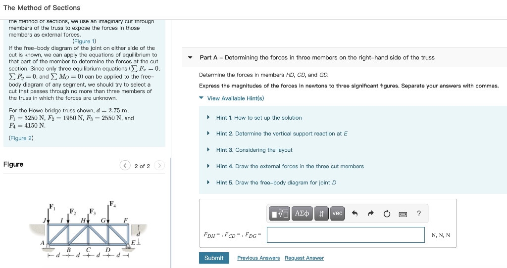 Solved The Method of Sections the method of sections, we use | Chegg.com