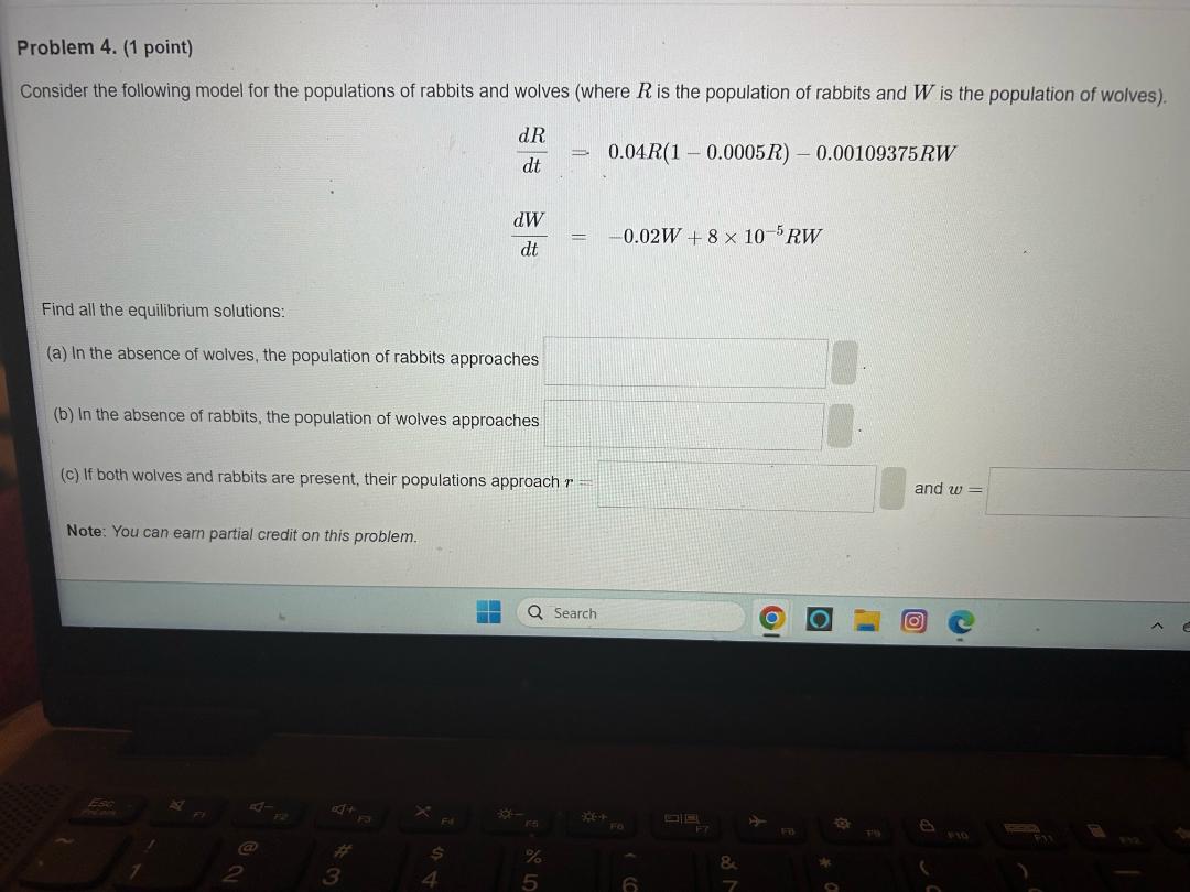 Solved Problem 4. (1 point) Consider the following model for | Chegg.com