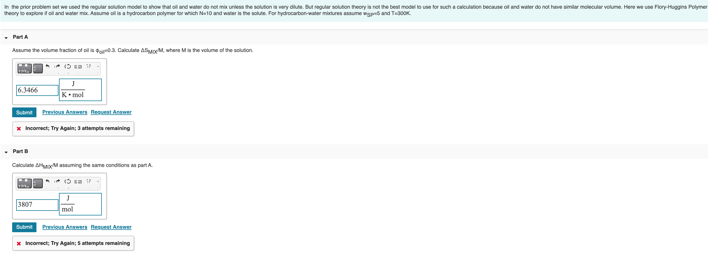 Solved In the prior problem set we used the regular solution | Chegg.com