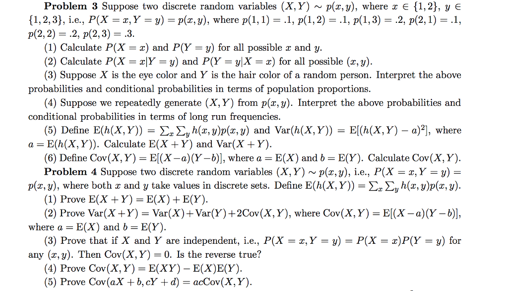 Solved Problem 3 Suppose two discrete random variables (X,Y) | Chegg.com