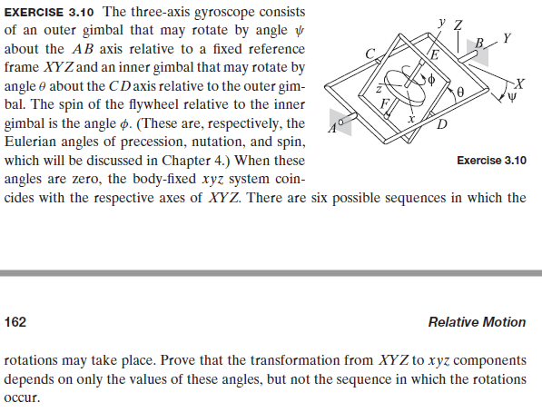 EXERCISE 3.10 The three-axis gyroscope consists of an | Chegg.com