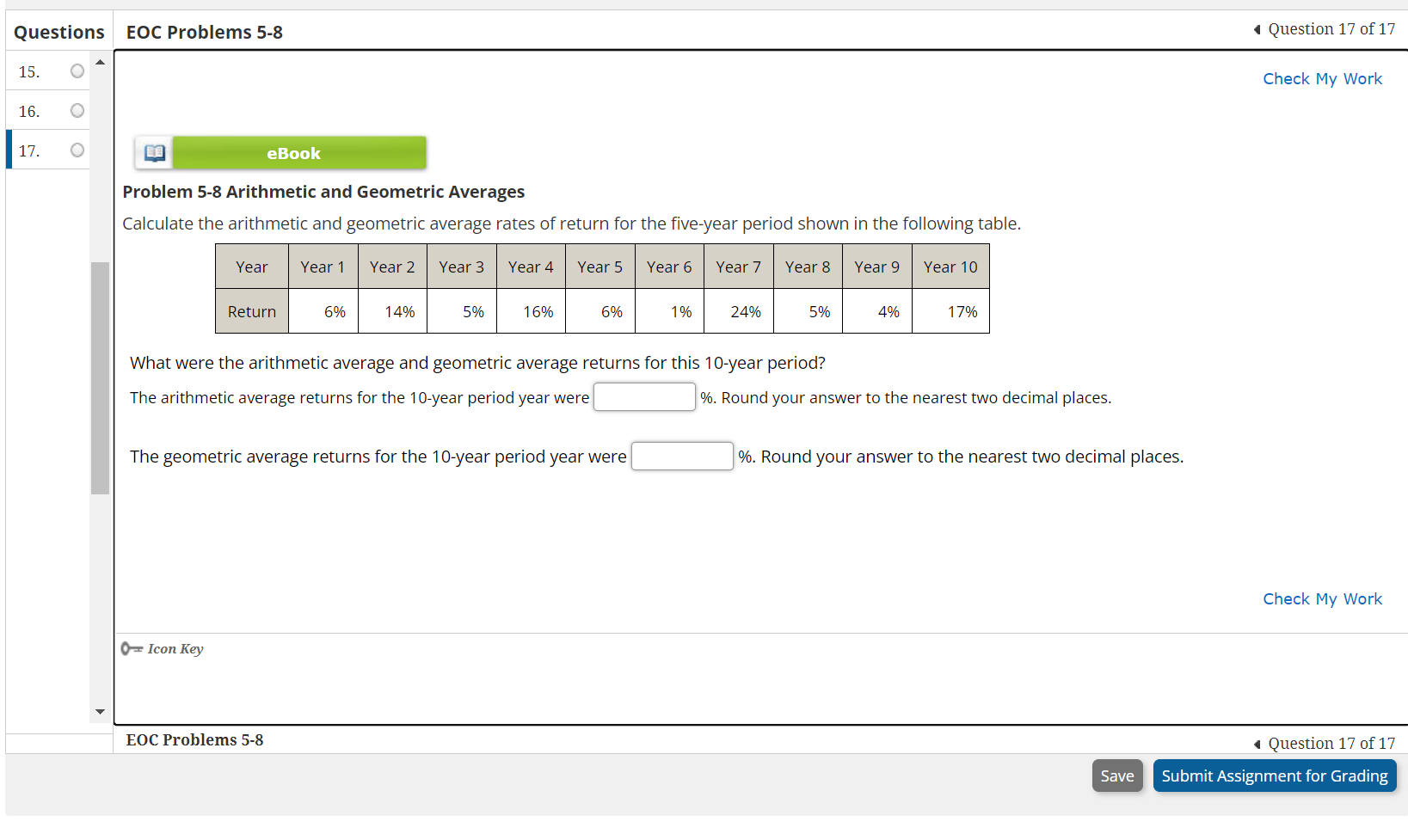 Solved Problem 5-8 Arithmetic and Geometric Averages | Chegg.com