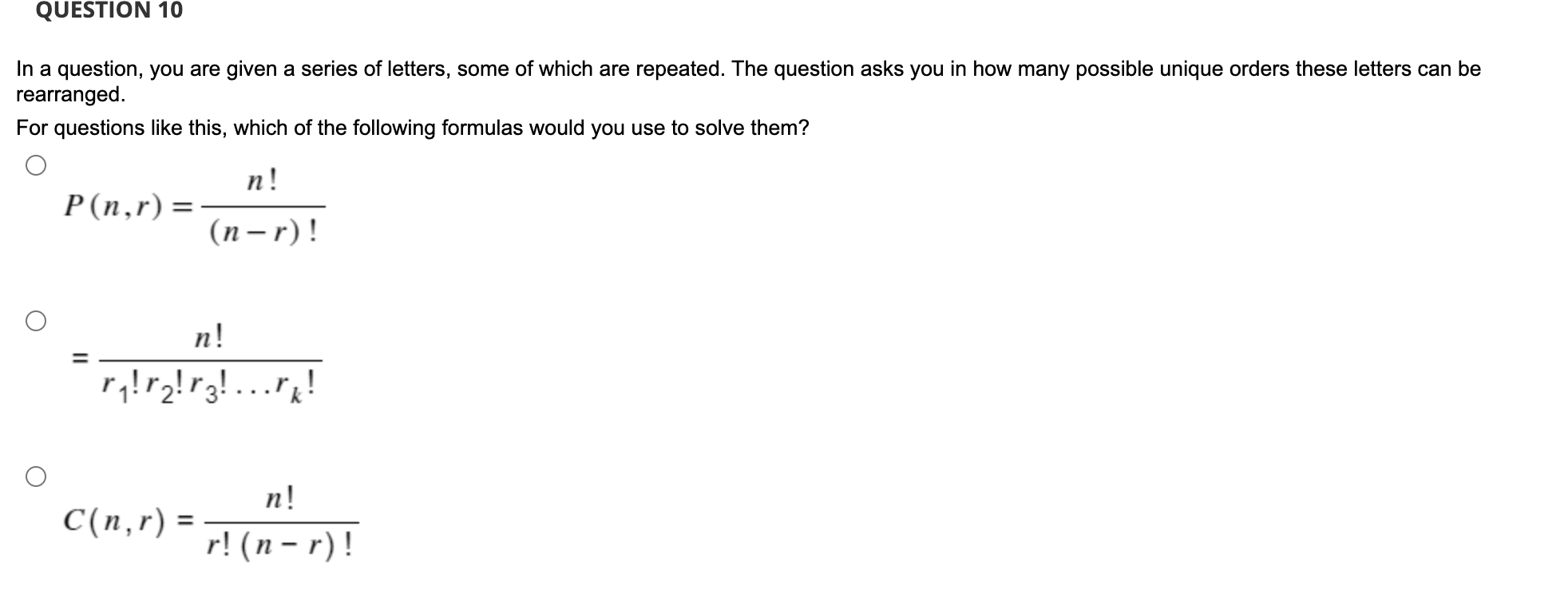 Solved QUESTION 10 In a question, you are given a series of | Chegg.com