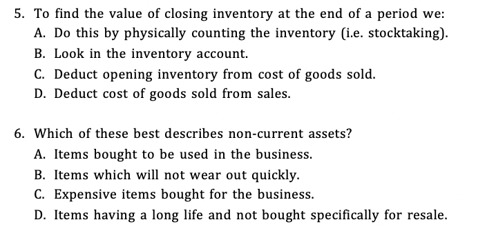 Solved 5. To find the value of closing inventory at the end | Chegg.com