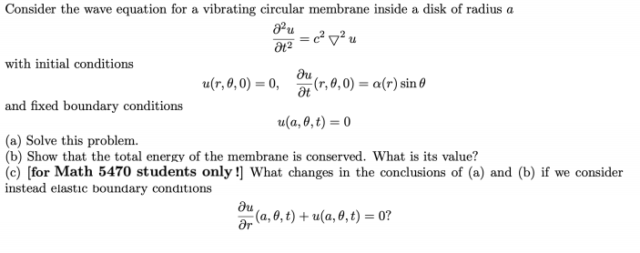 au Consider the wave equation for a vibrating | Chegg.com