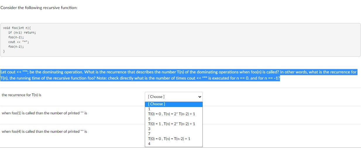Solved Consider the following recursive function: void | Chegg.com Solved Consider the following recursive function: void | Chegg.com