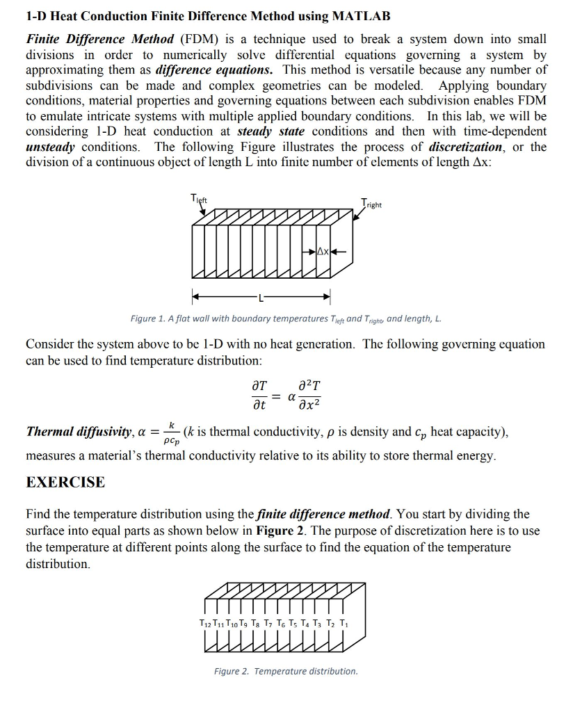 Solved 1 D Heat Conduction Finite Difference Method Using