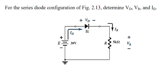 Solved For the series diode configuration of Fig. 2.13, | Chegg.com