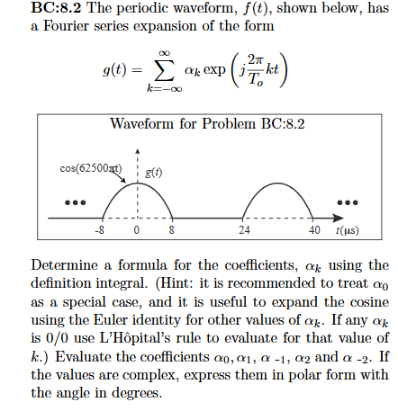 Solved BC:8.2 ﻿The periodic waveform, f(t), ﻿shown below, | Chegg.com