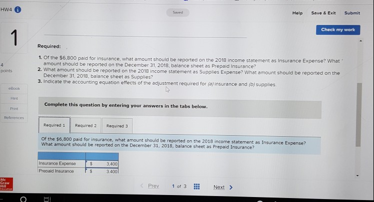 Solved Saved Help Save & Exit Submit Check my work Fes | Chegg.com